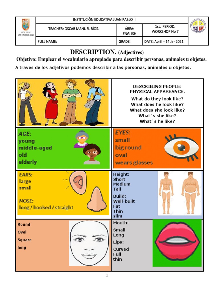 Describing People with Adjectives | PDF