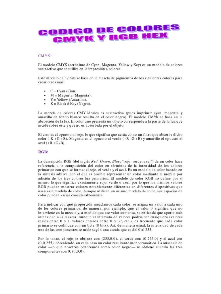 Tipos de Colores | PDF | Cian | Color