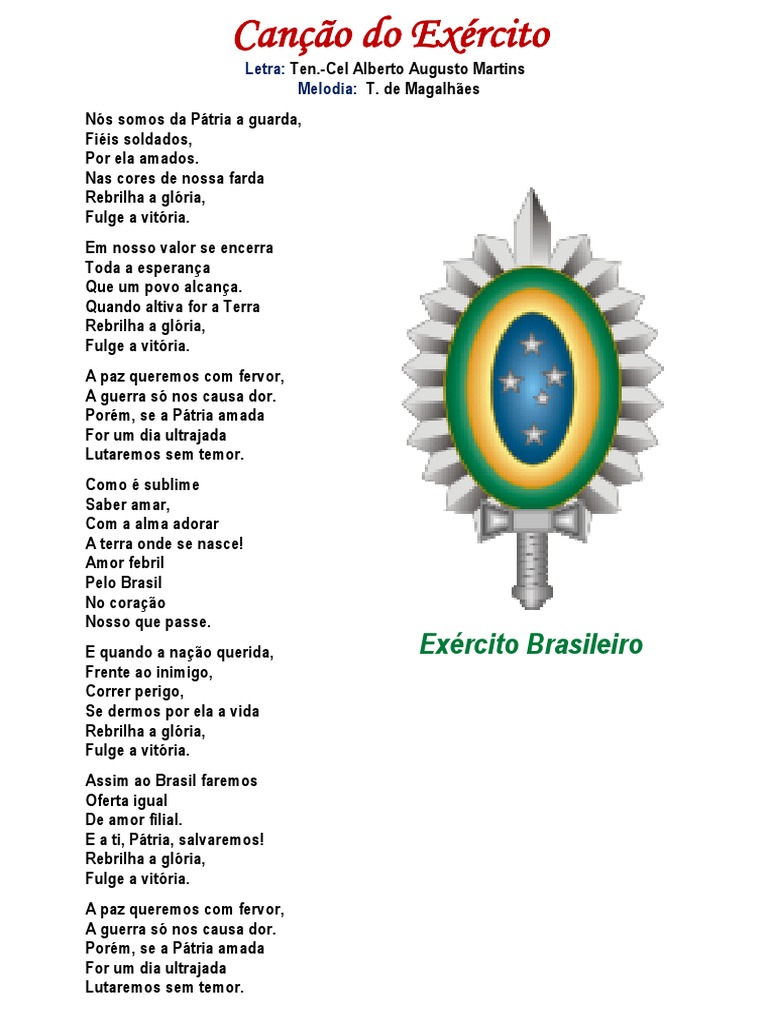 Canção Do Exército Brasileiro | PDF