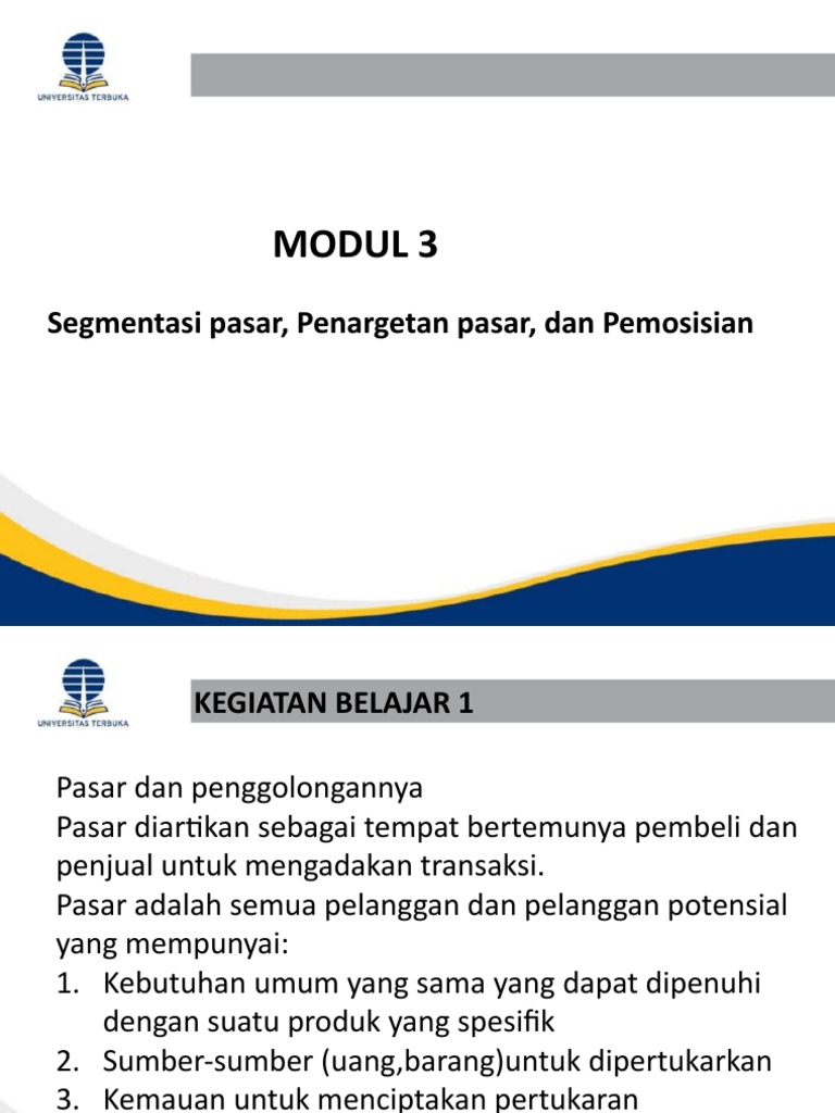 Modul 3 Pemasaran | PDF | Bisnis