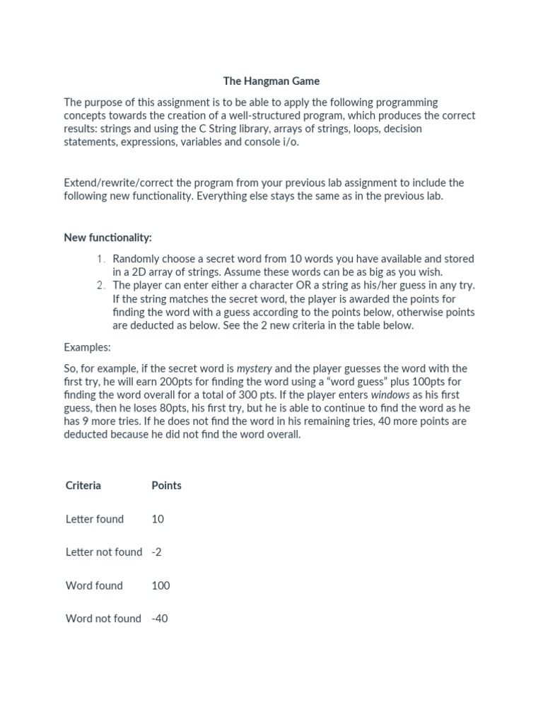 The Hangman Game | PDF | Subroutine | String (Computer Science) The Hangman Game | PDF | Subroutine | String (Computer Science)