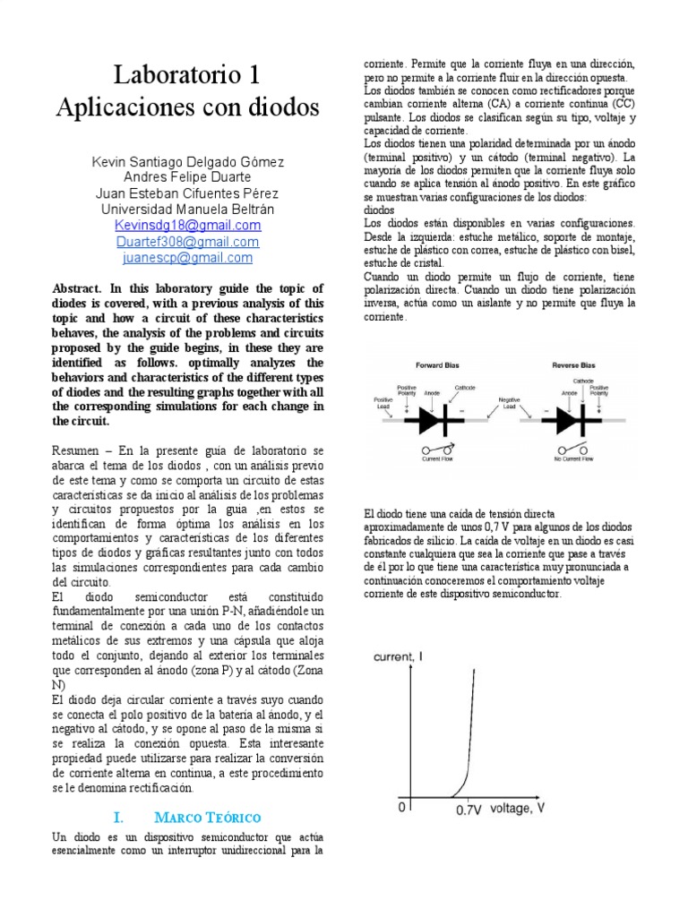 Informe N°1 Aplicaciones Con Diodos | PDF | Diodo | Rectificador