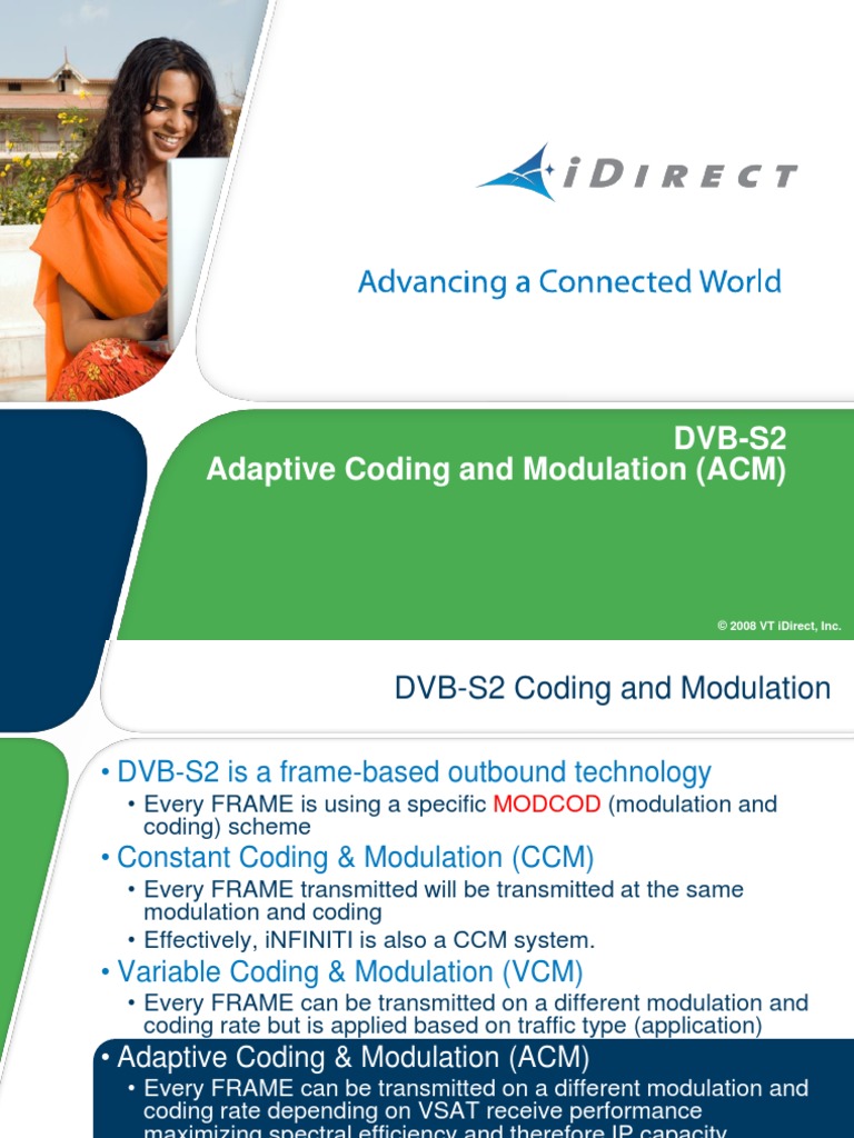 Dvb S2 Adaptive Coding And Modulation Acm © 2008 Vt Idirect Inc Pdf Signal To Noise