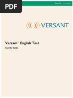 Versant English Placement Test | PDF