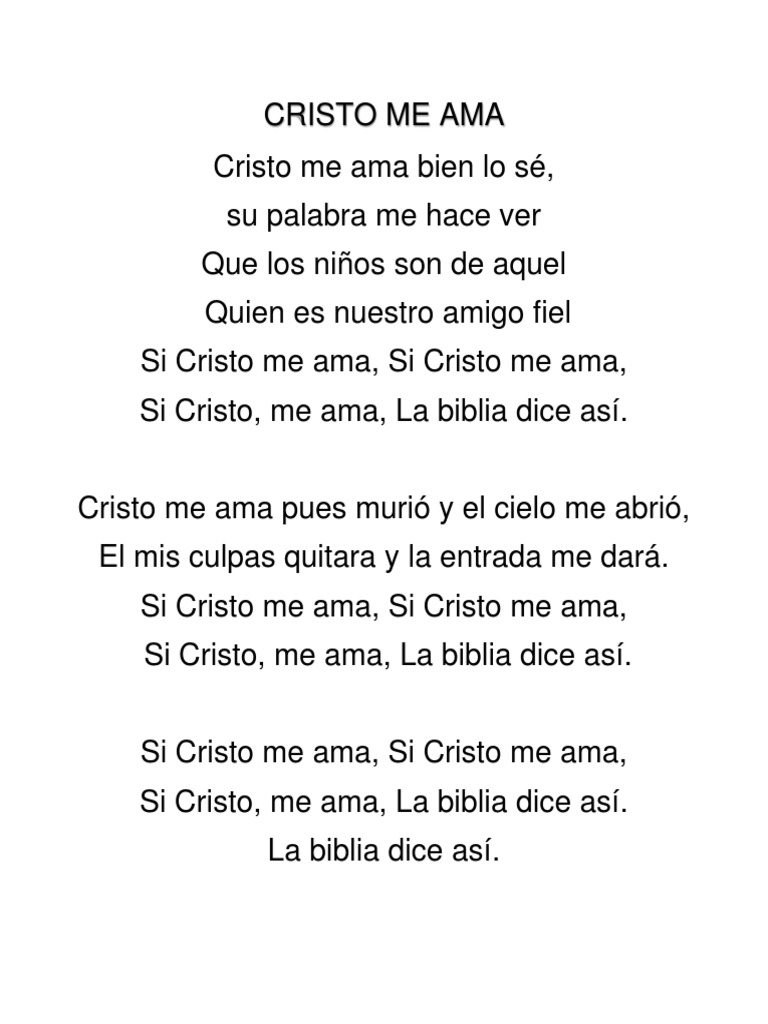 Cristo Me Ama Letra | PDF