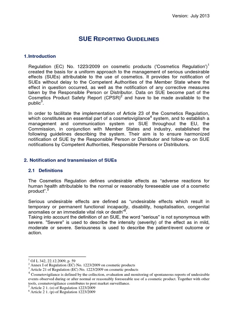 Sue Reporting Guidelines | PDF | Information Privacy | Cosmetics