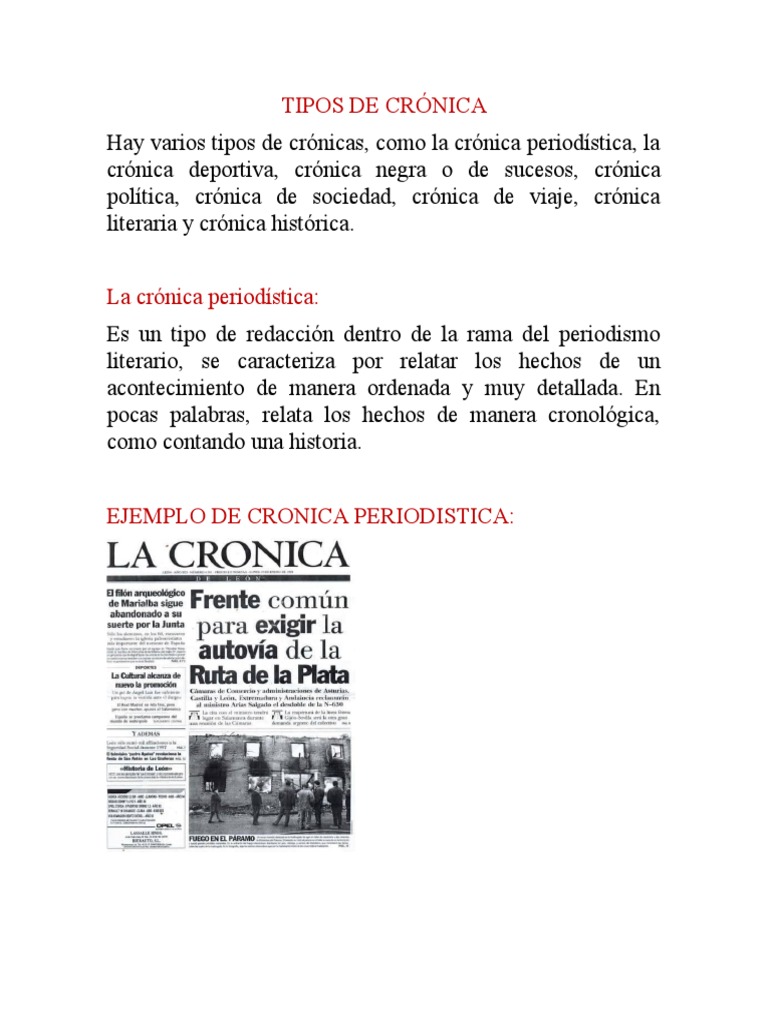 Tipos de Cronica | PDF