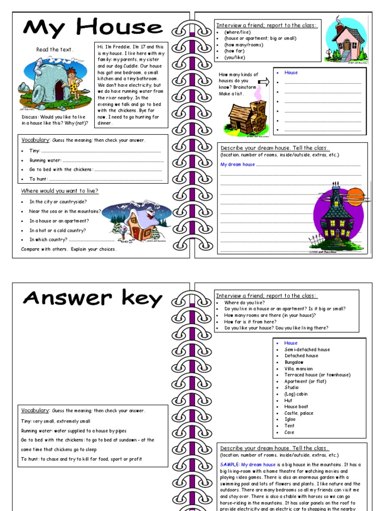 963 Four Skills Worksheet My House | PDF | Houses | Buildings And ...
