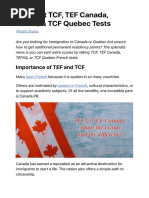 TEF Canada Sample BLOG | PDF | Test (Assessment) | Cognition
