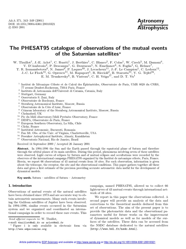 Astronomy Astrophysics: Abstract | PDF | Eclipse | Astrometry