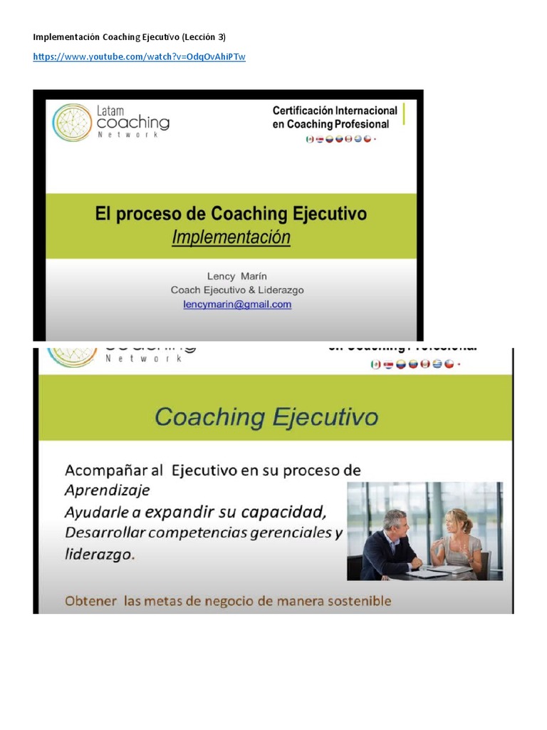 Implementación Coaching Ejecutivo | PDF