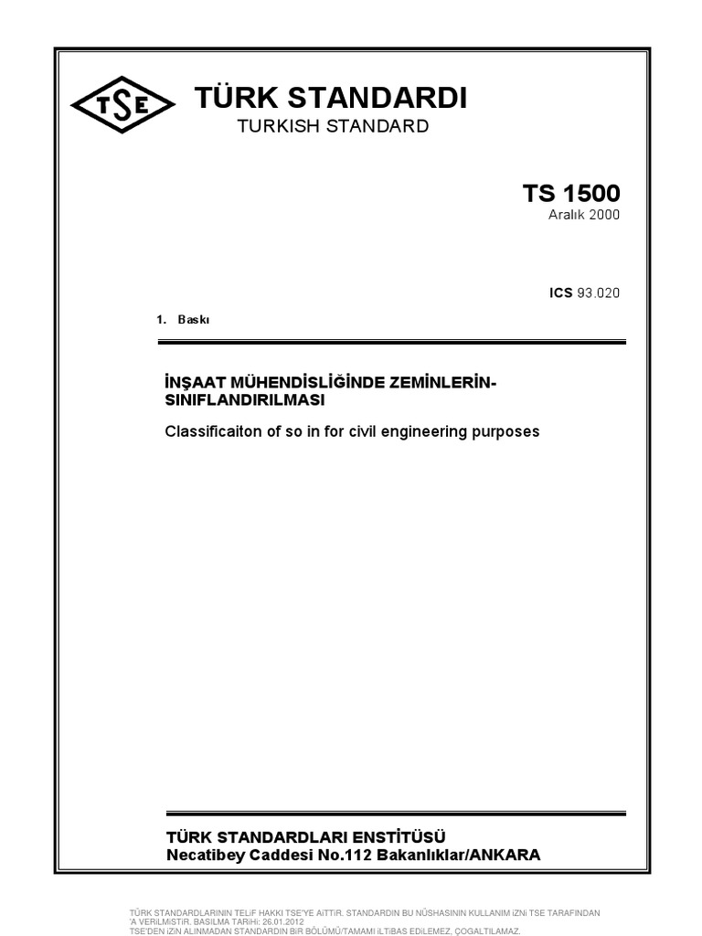 Türk Standardi: Turkish Standard | PDF