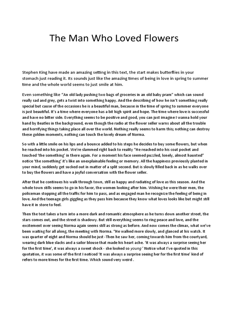 The Man Who Loved Flowers | PDF | Thriller (Genre)