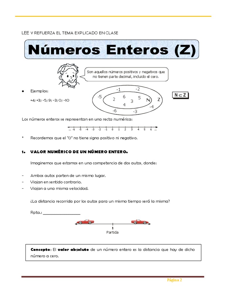 Taller Introducción A Los Números Enteros | PDF | Entero | Álgebra ...