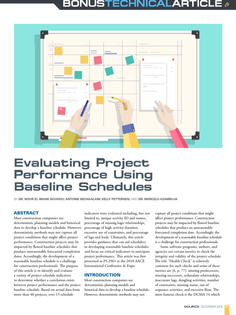 Evaluating Project Performance Using Baseline Schedules | PDF ...