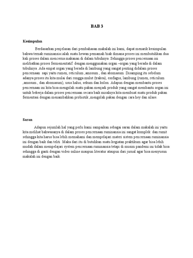 BAB 3 Kesimpulan Dan Saran | PDF