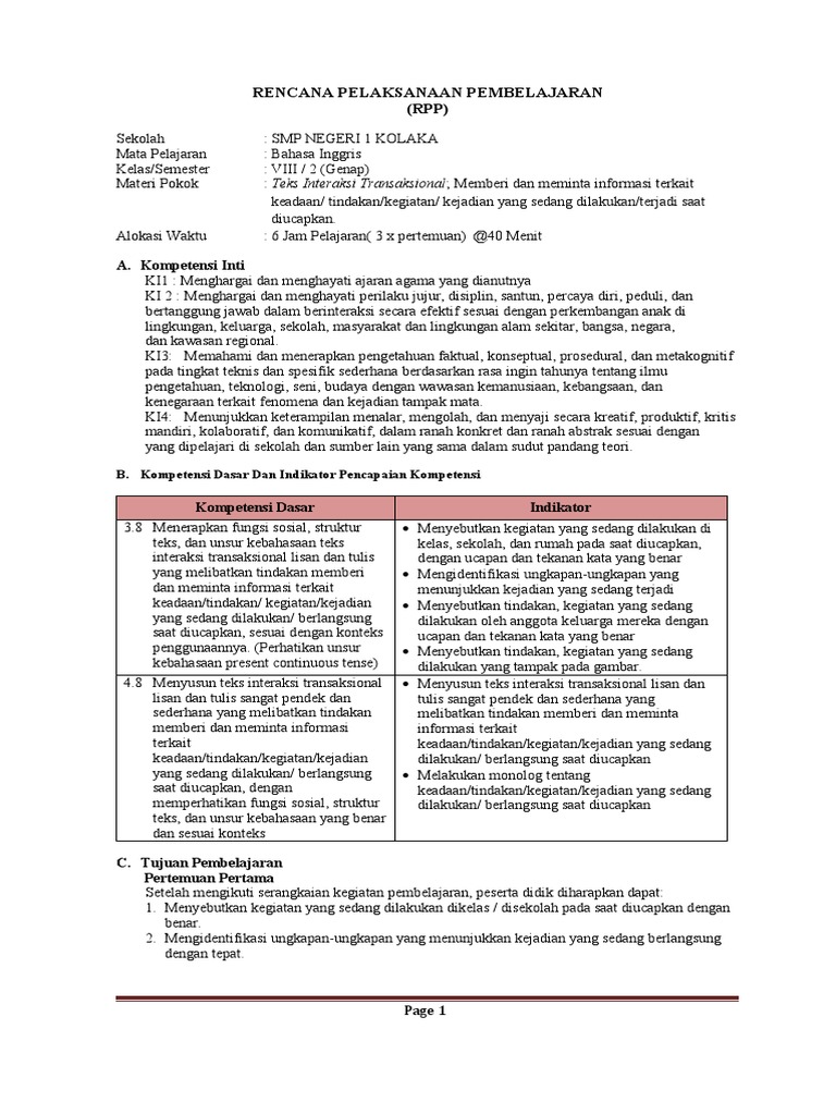 RPP 8 What Are You Doing | PDF