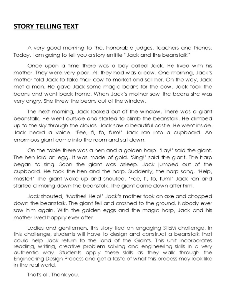 Story Telling Text | PDF