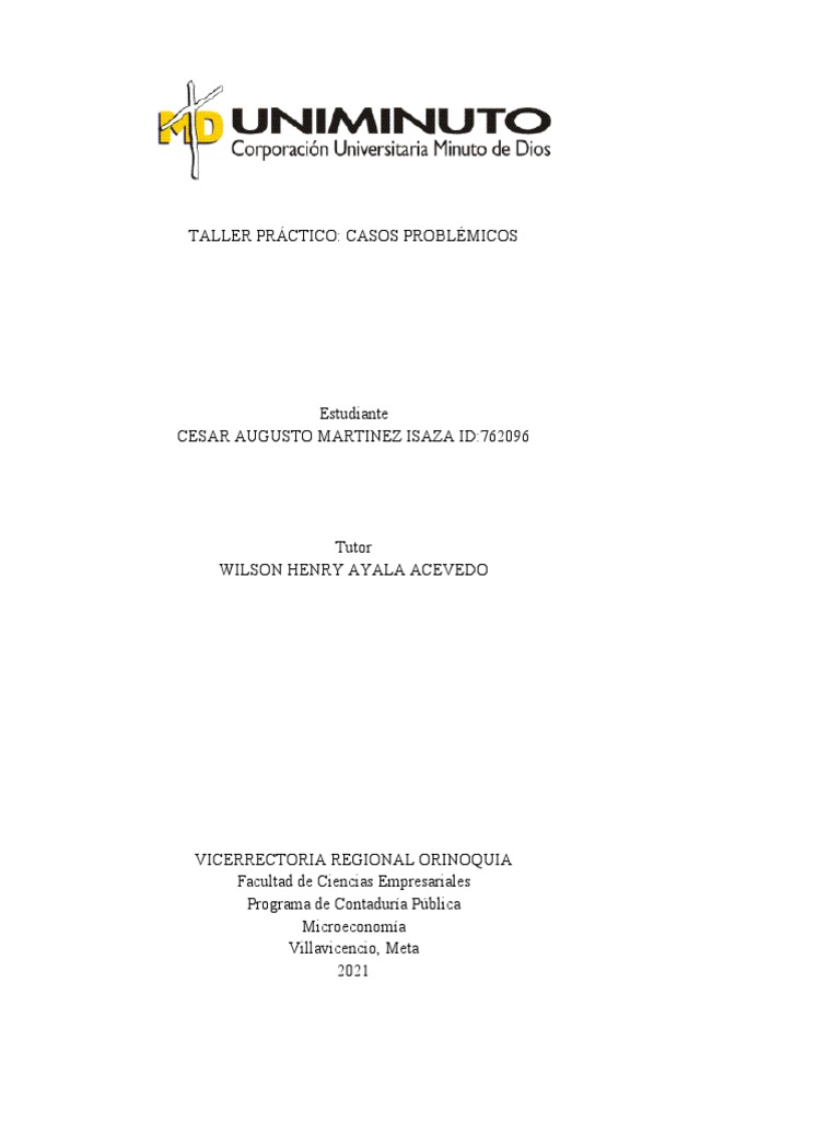 Taller Práctico-Casos Problémicos Actividad 2 Micro | PDF | Elasticidad (economía) | La ...