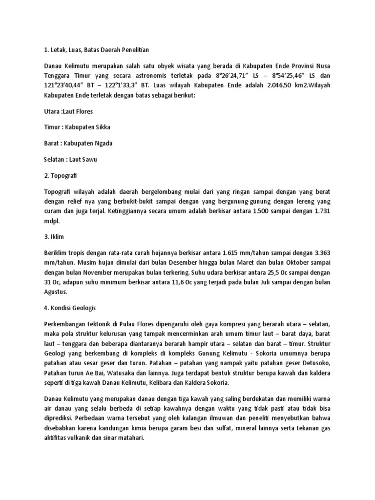 Kondisi Umum Kelimutu | PDF