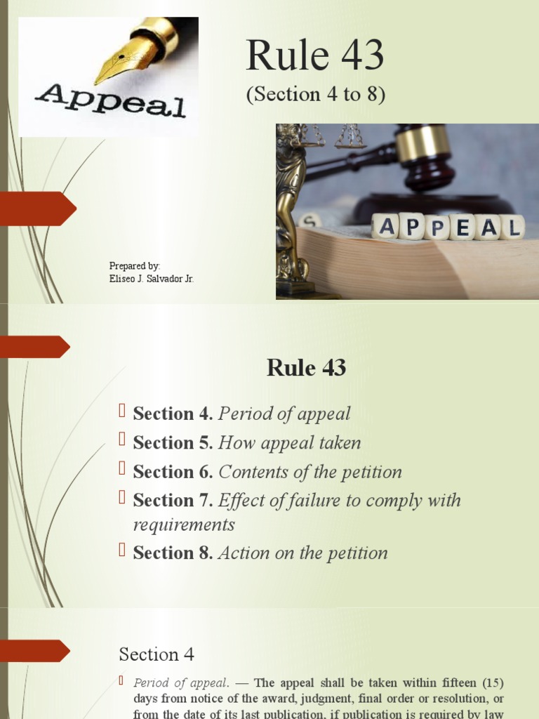 Rule 43: (Section 4 To 8) | PDF | Judgment (Law) | Supreme Court Of ...