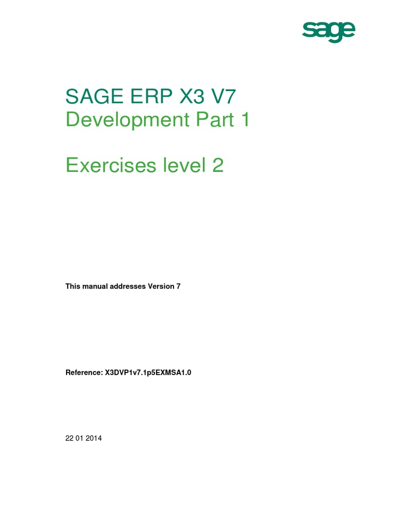 Sage Erp X3 V7: Development Part 1 Exercises Level 2 | PDF | Icon ...