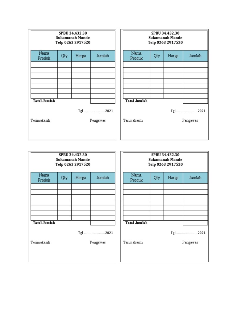 Struk Manual 1 | PDF