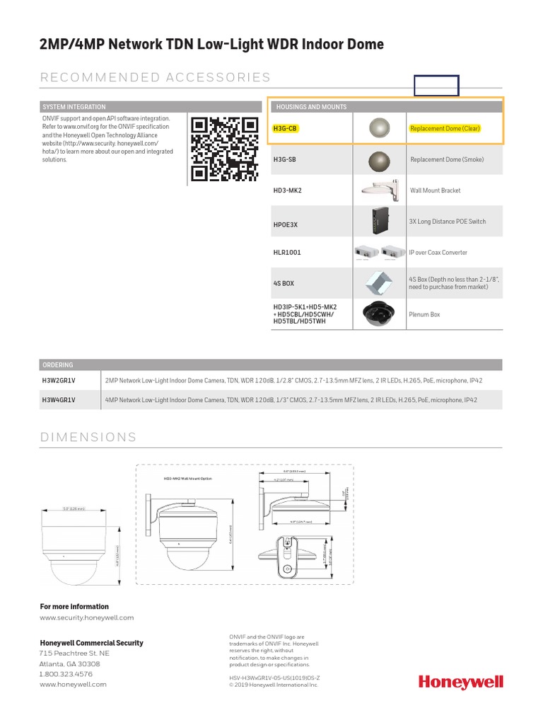 2MP/4MP Network TDN Low-Light WDR Indoor Dome: Recommended Accessories ...