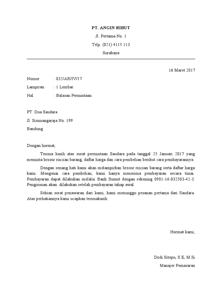 Surat Keluar Dari PT. Angin Ribut | PDF