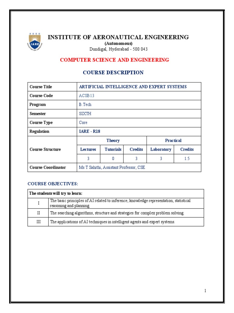 Ai Lecture Notes | PDF | Artificial Intelligence | Intelligence (AI ...