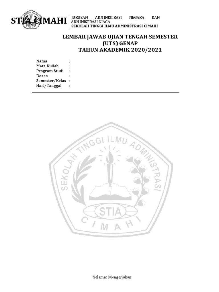 Format Lembar Jawab Uts | PDF