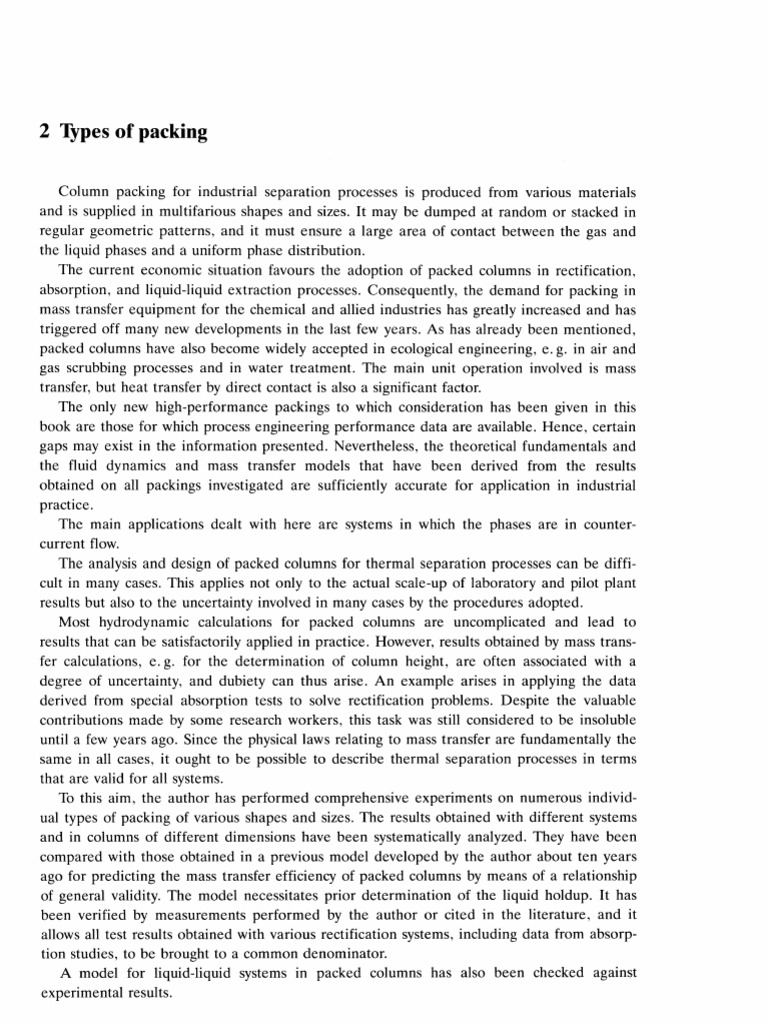 2 Types of Packing: Packed Towers in Processing and Environmental ...
