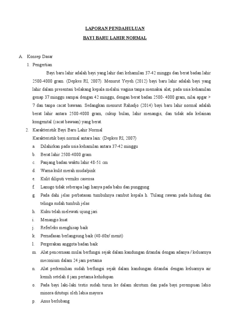 LP Bayi Baru Lahir Normal | PDF