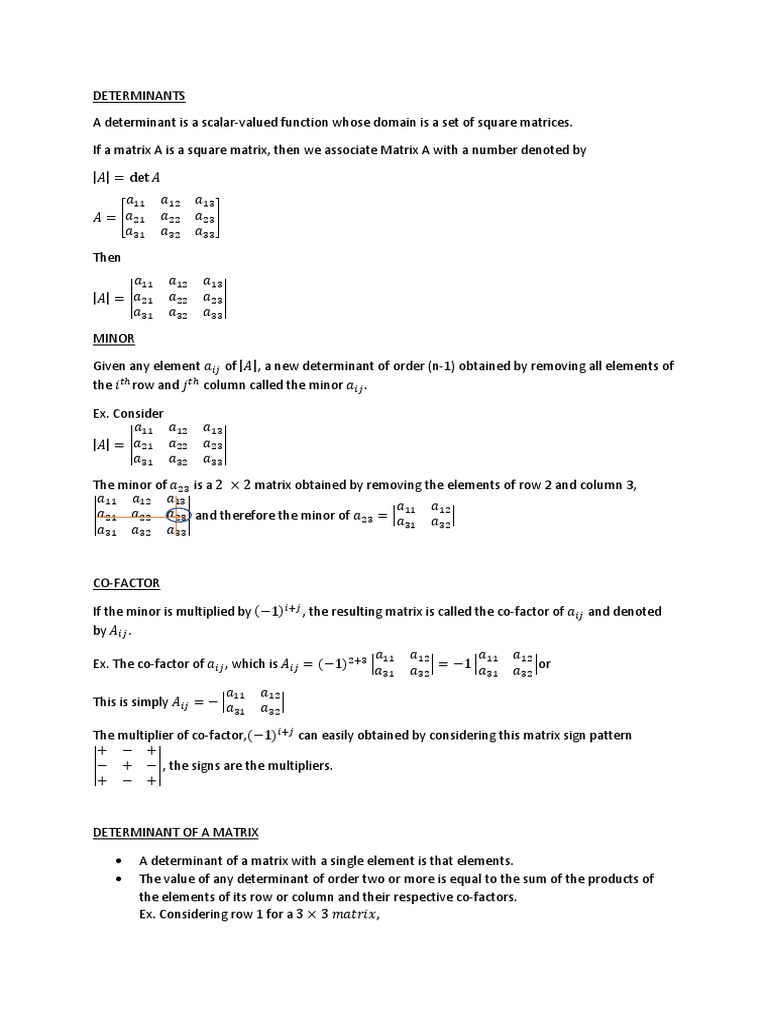 Matrix Determinants Explained | PDF | Determinant | Matrix (Mathematics)