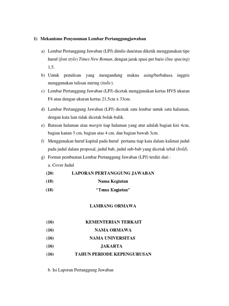 Panduan Lengkap Penyusunan dan Pengajuan LPJ | PDF | Seni
