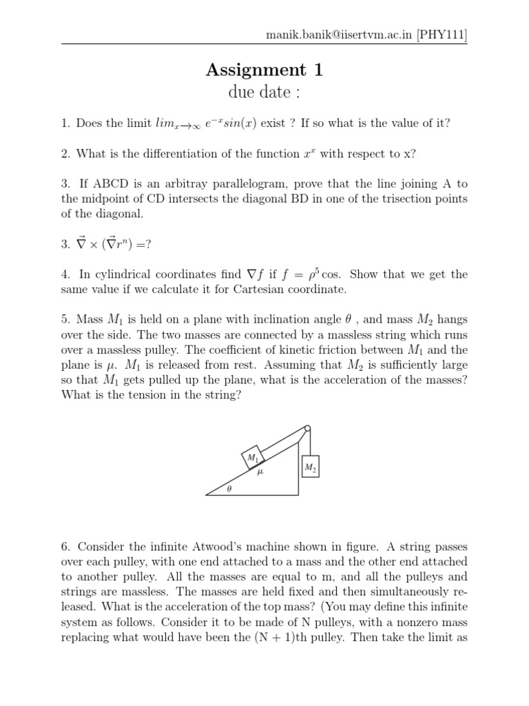 Assignment 1 Due Date Pdf Cartesian Coordinate System Euclidean Vector
