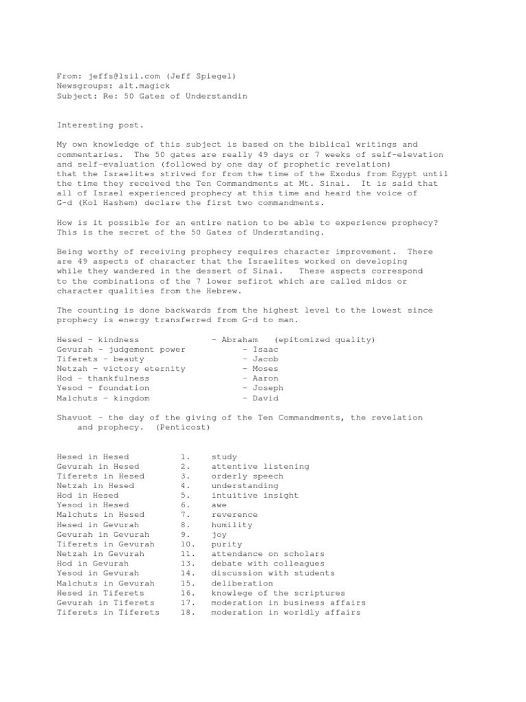 50 Gates | PDF | Israelites | Ten Commandments