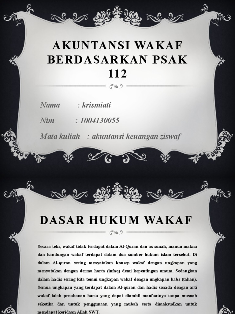Akuntansi Wakaf Berdasarkan PSAK 112 | PDF