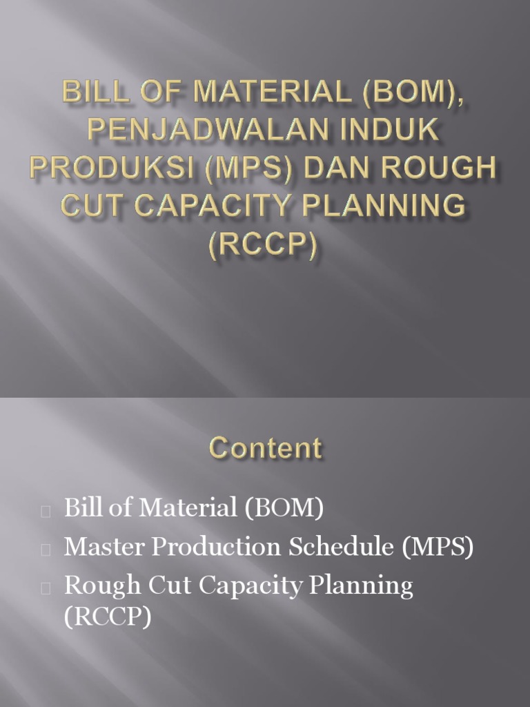 Rencana dan Contoh Bill of Material | PDF