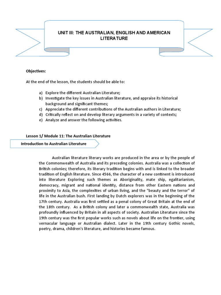 Australian Literature Insights | PDF | Australian Literature | Australia