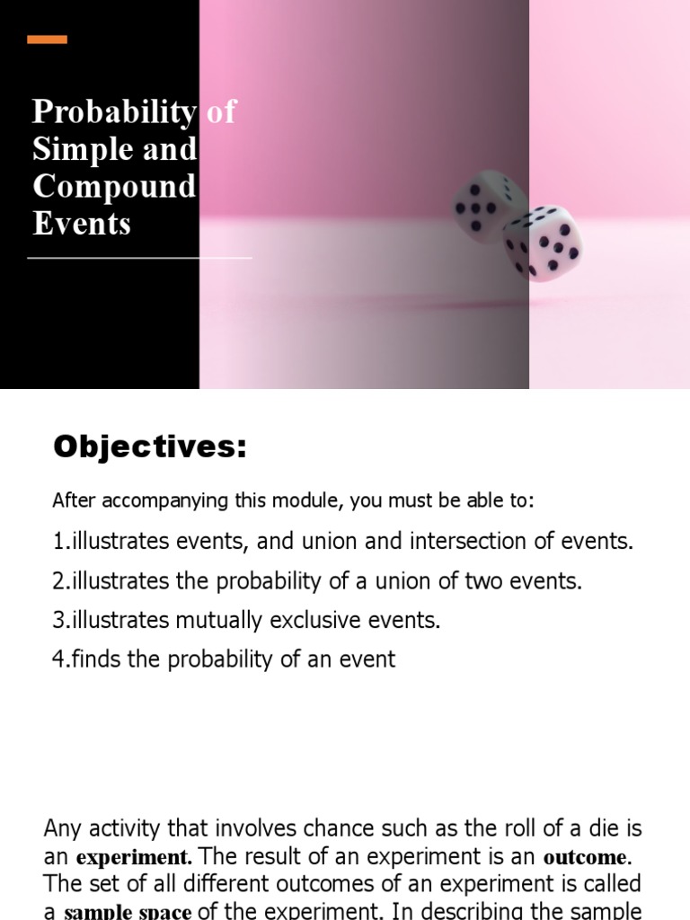 Understanding Simple and Compound Events | PDF | Set (Mathematics ...