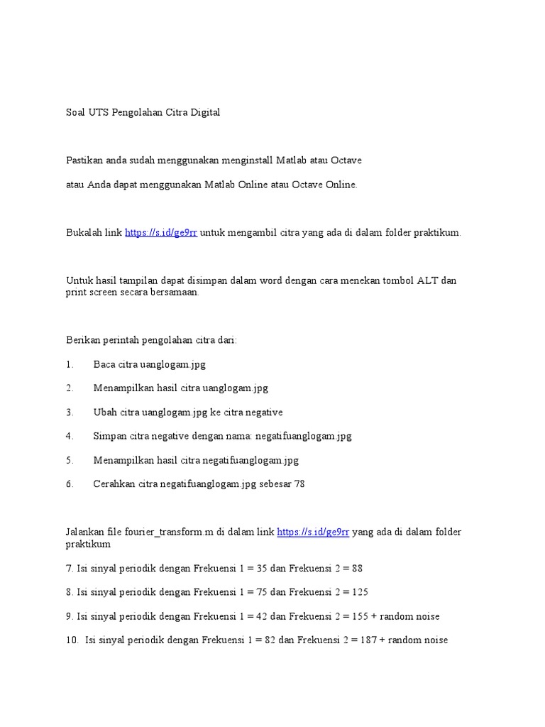 UTS Pengolahan Citra Digital 2021 | PDF | Metode & Bahan Ajar ...