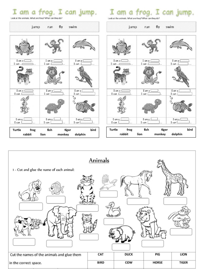 Animals Cut and Paste | PDF