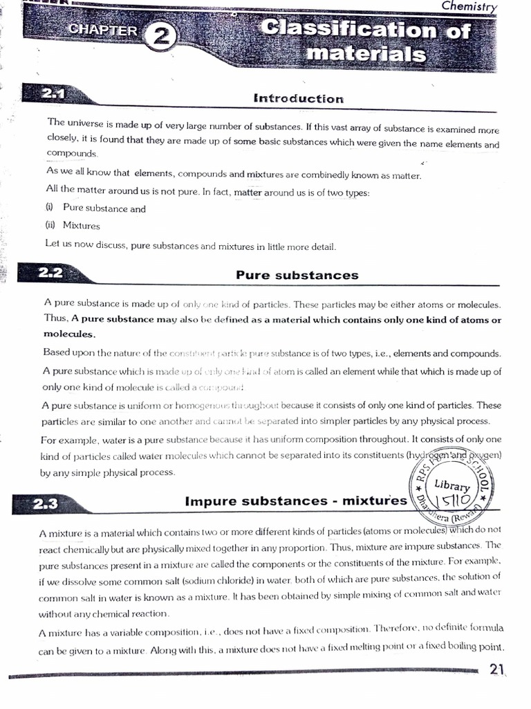 © Library) @: I Impure Substances-Mixtures /3// S1 - O | PDF | Mixture ...