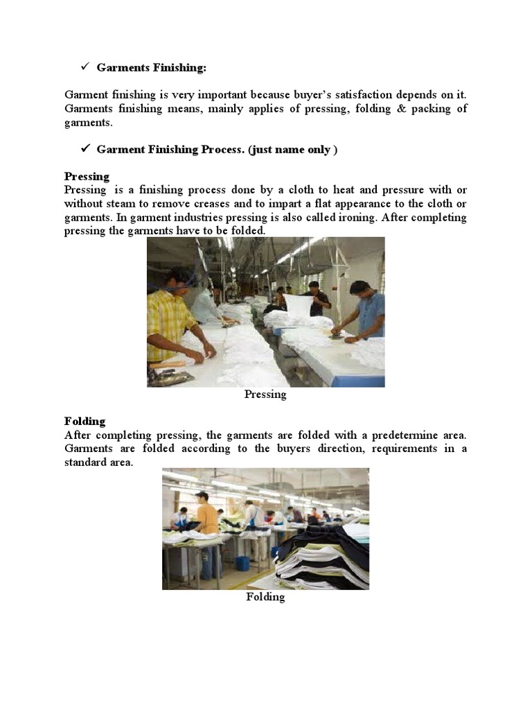 Garments Finishing - 12 | PDF | Clothing | Textiles