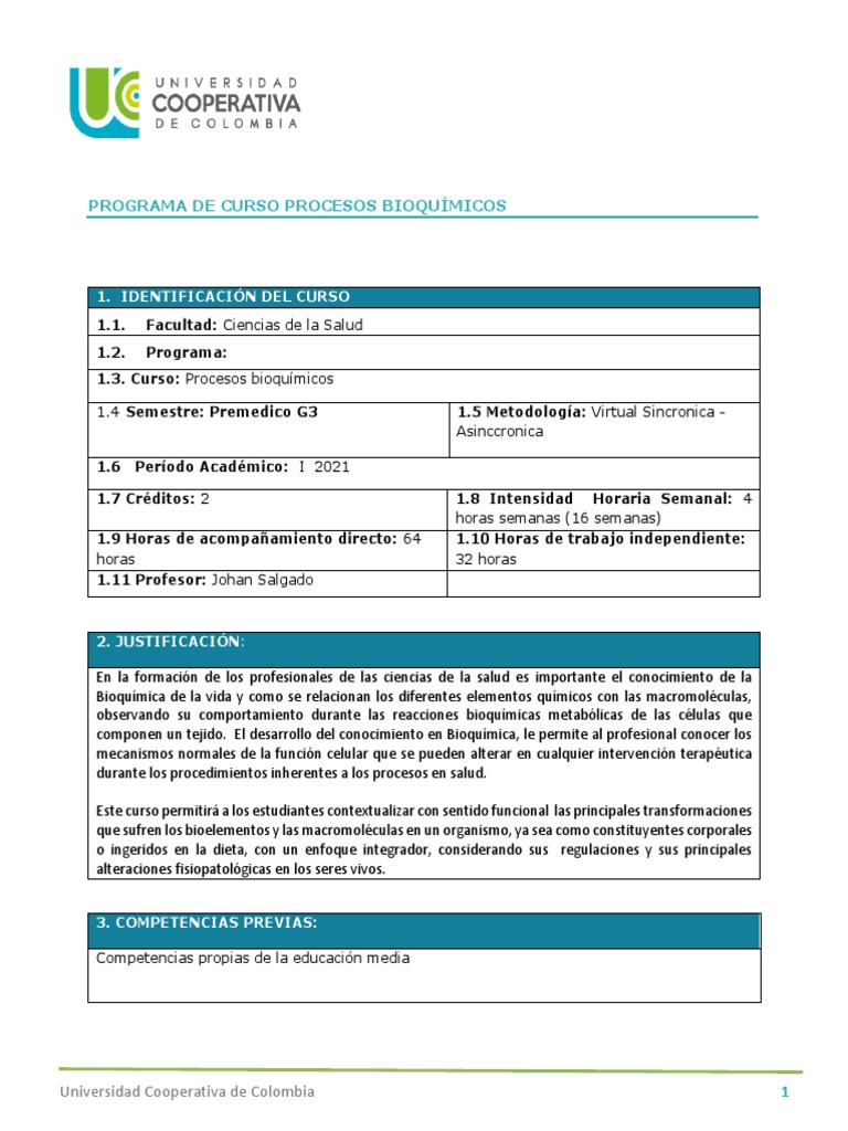Procesos Bioquimicos 2021 | PDF | Metabolismo | Ciclo del ácido cítrico