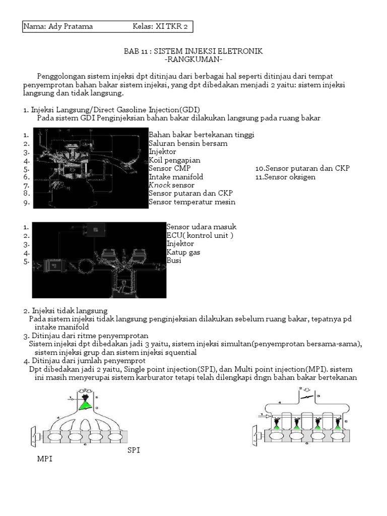 Rangkuman Sistem Injeksi | PDF