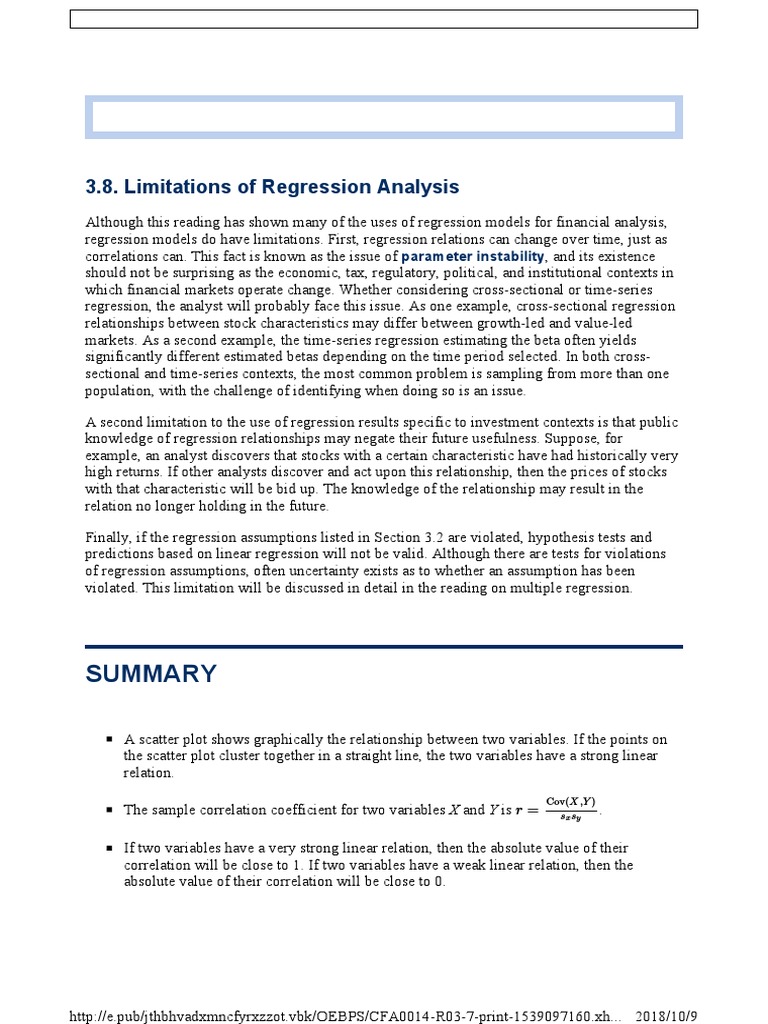 Reading 07-Correlation and Regression | PDF | Errors And Residuals ...