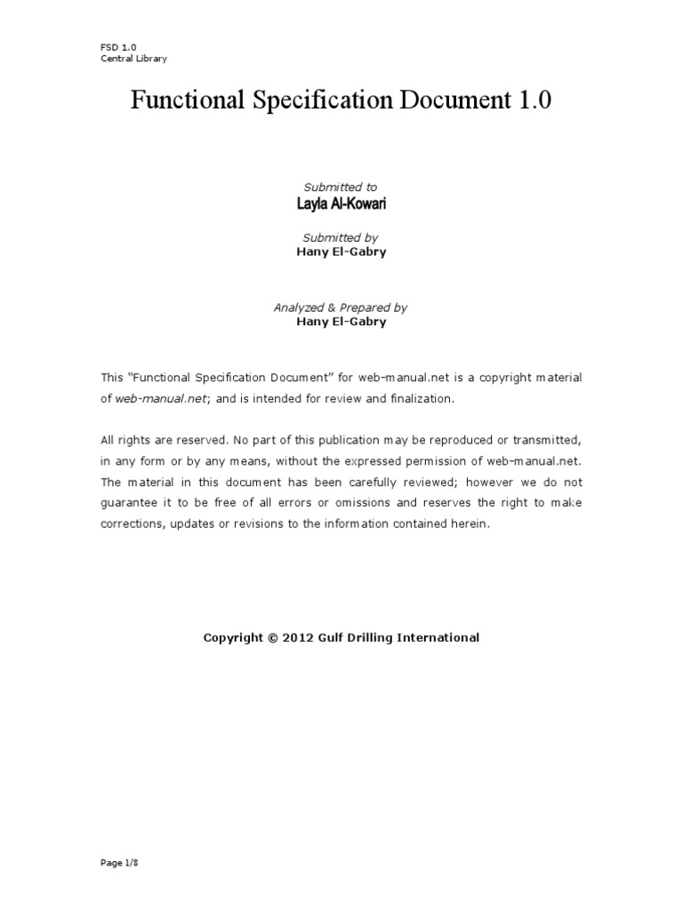 FSD Template | PDF | Libraries | World Wide Web