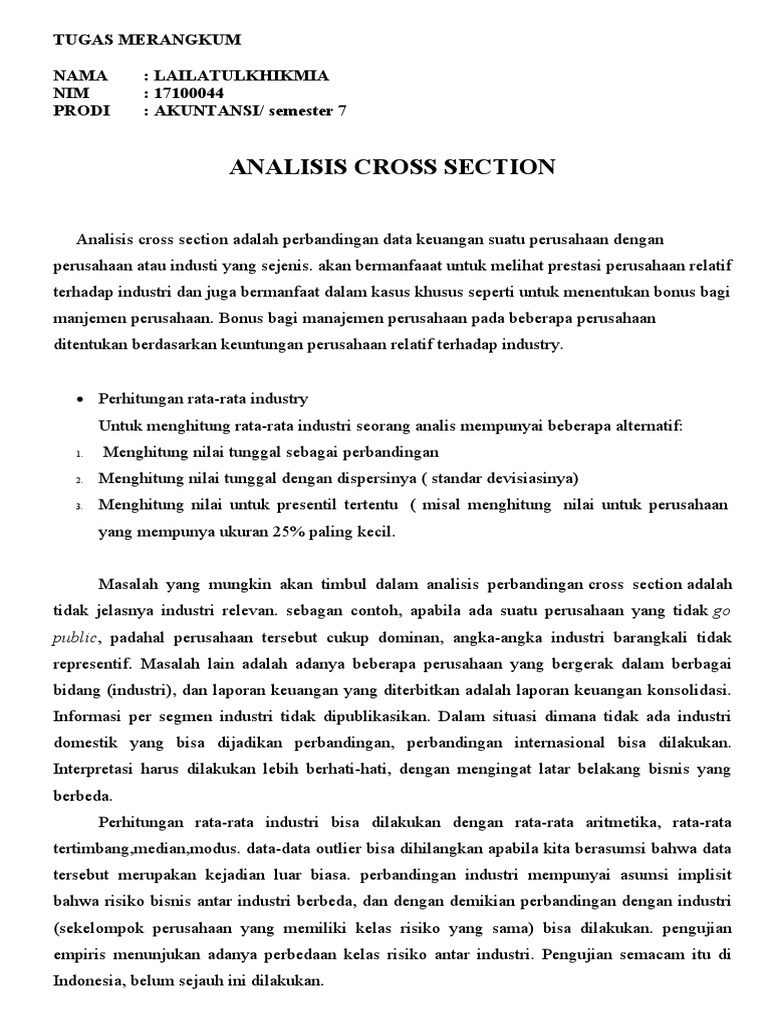 Analisis Cross Section | PDF